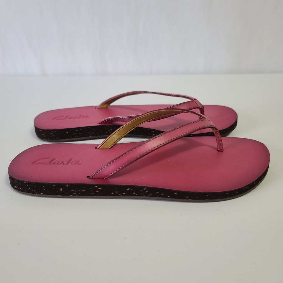 Clarks Salon Spirit Flip Flops Women's Size 7M Pink Sandals | eBay