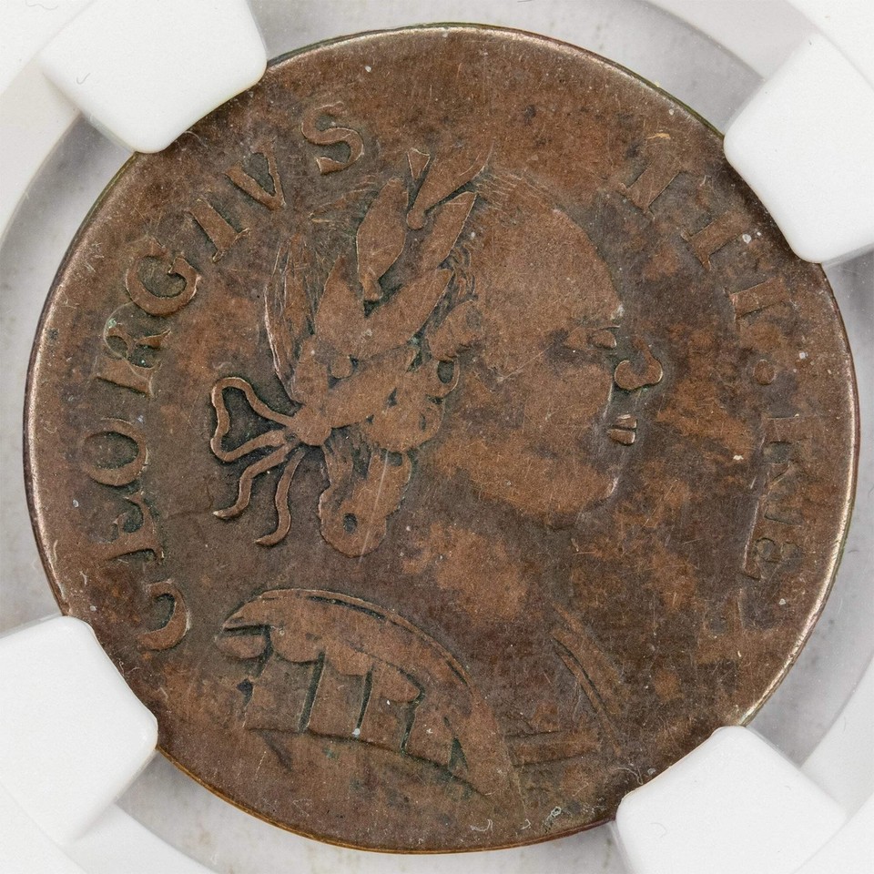 United States 1787 Machin's Mills 1/2d Halfpenny Token - NGC VF-20 BN ...