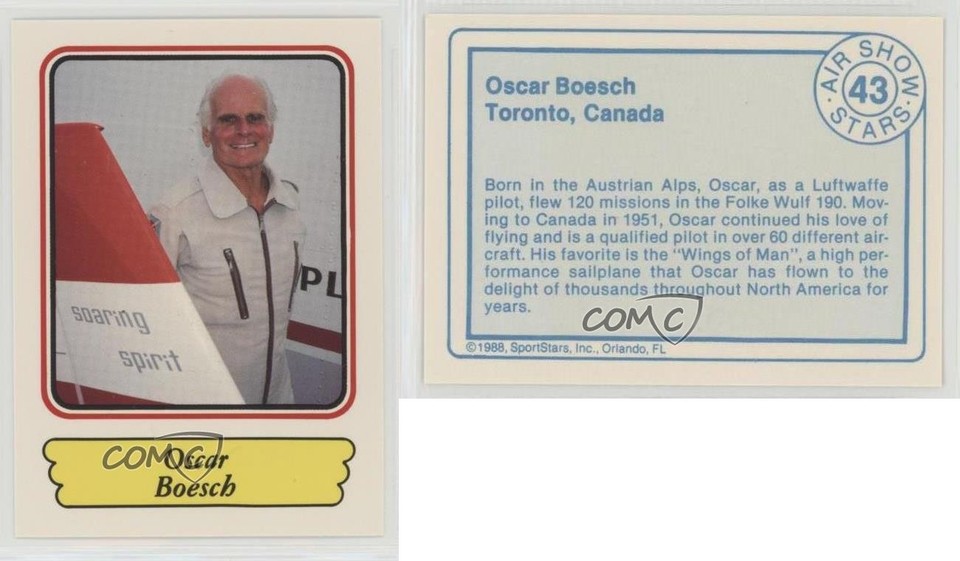 1988 SportStars Air Show Stars Oscar Boesch #43 0w6 | eBay