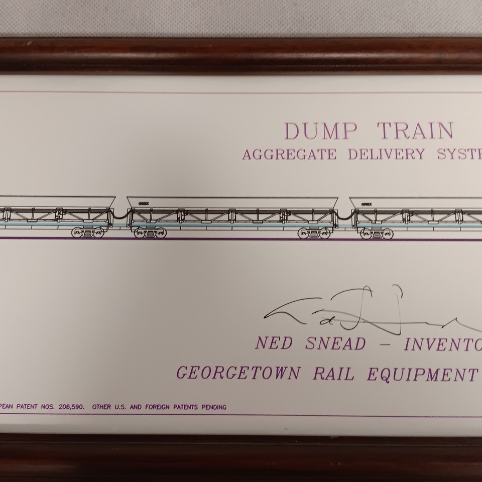 Framed Signed Railroad Print Georgetown Rail Equipment Co Dump Train ...