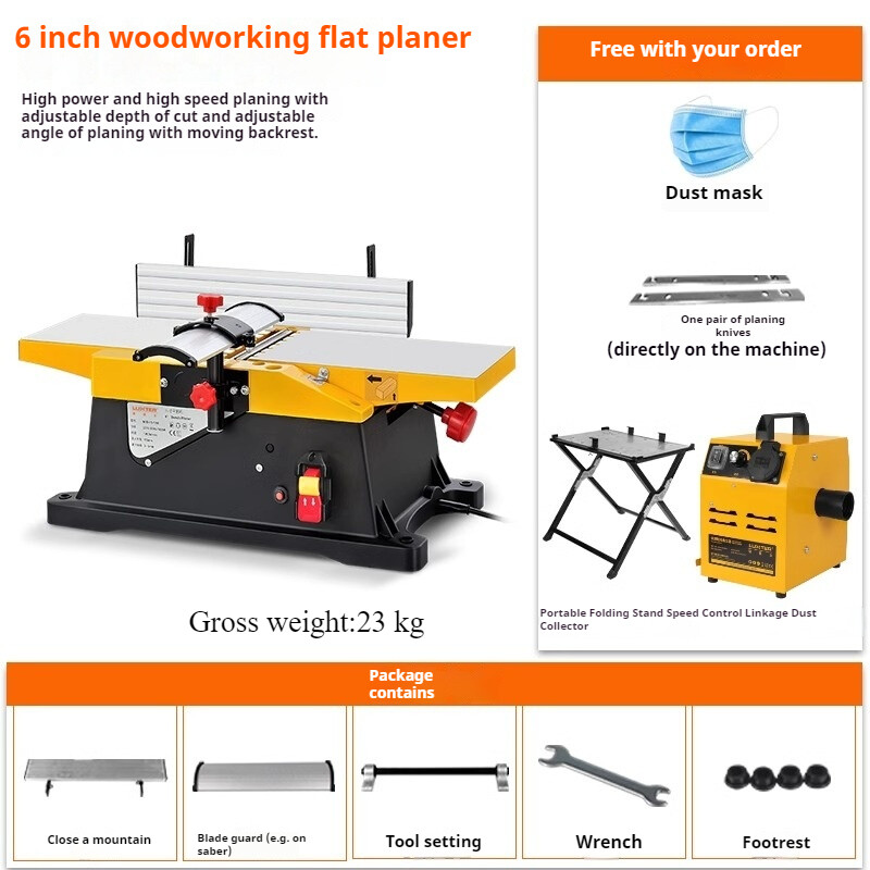 Multifunctional Flat Planer Woodworking Electric Planer Benchtop Power ...