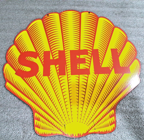 SHELL Porcelain enamel sign 24 INCHES DOUBLE SIDED | eBay
