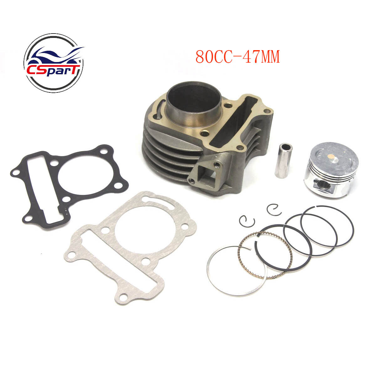 47mm Cylinder Kit for GY6 80cc 4 Stroke Scooter Moped ATV 139QMB 139QMA ...