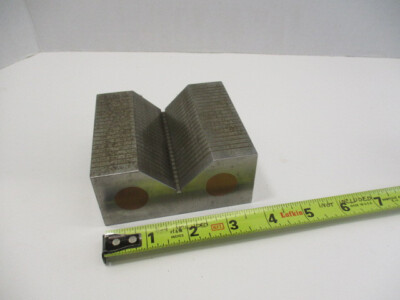 MAGNETIC Transfer Vee Block, V Block, 3-5/8" Long x 3-7/8" Wide x 1-3/4 ...