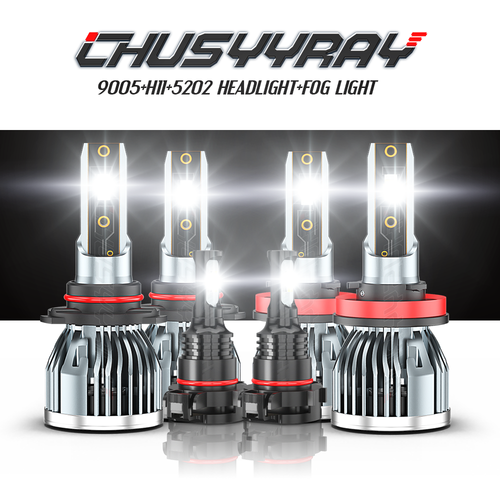 12000K LED Headlight Fog Light Bulbs Kit For Chevy Silverado 1500 2500 ...