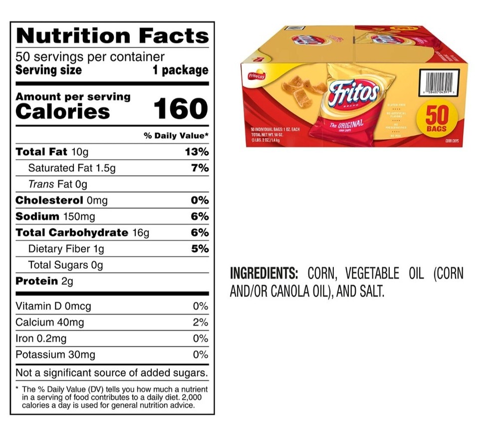 Fritos The Original Corn Chip (1 oz., 50 pk.) Great Price | eBay