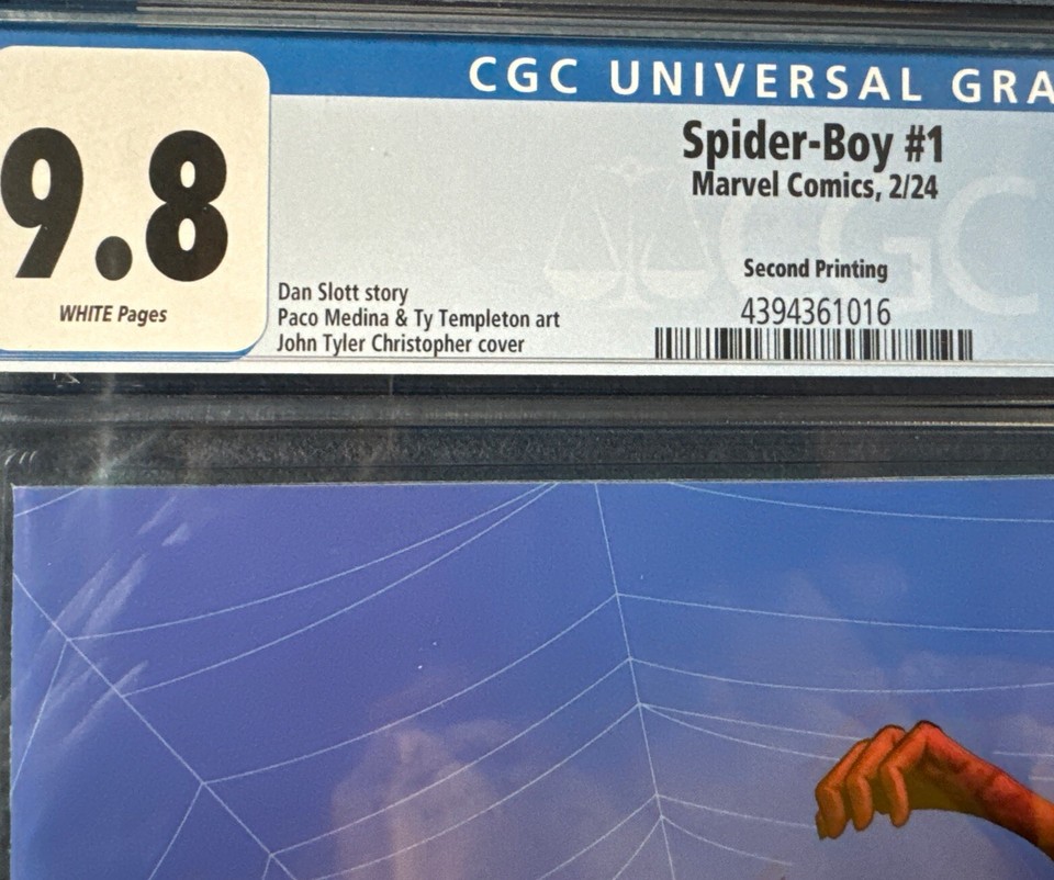Spider-Boy #1 CGC 9.8 2nd Print 1st Hellifino JTC Web Negative Space ...