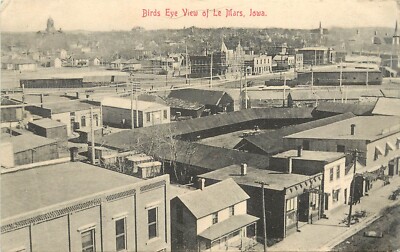 c1908 Postcard; Birdseye View Le Mars IA Plymouth County, Sharp Details ...