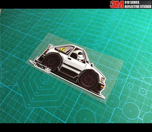 PANDA 86 INITIAL D JDM Drift AE GT 86 Reflective Sticker #001 | eBay