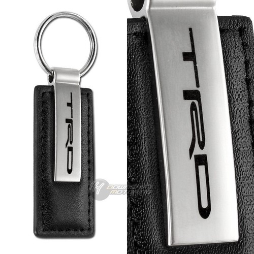 TRD Leather Authentic Chrome Key Fob Keyring Keychain Lanyard Tag for ...