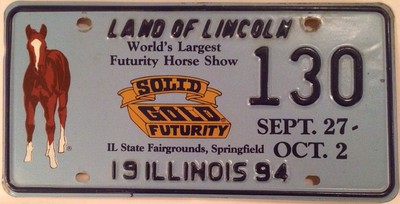 FUTURITY HORSE SHOW license plate yearling stallion NCHA Quarter NRHA ...