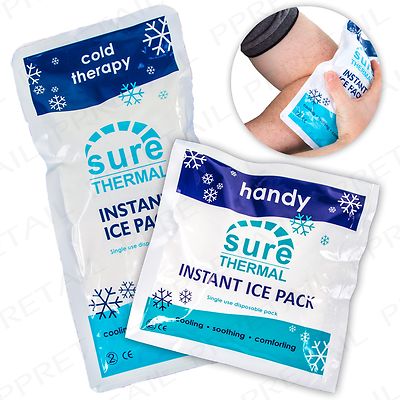 SMALL-LARGE INSTANT ICE PACKS KIT Bump/Bruise Sprain/Pain Injury Cold ...