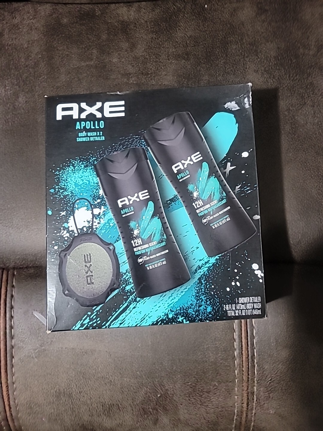 Axe Apollo Body Wash Gift Set 2 x 16oz Body Wash & Shower Detailer Tool ...