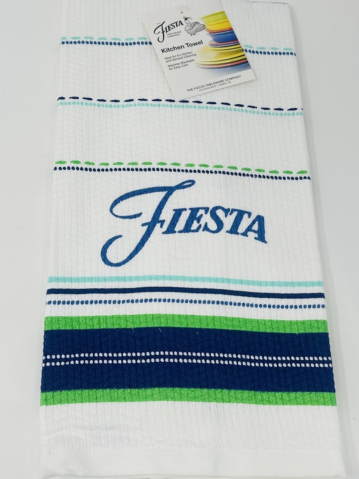 Set of 2 Fiesta Logo Kitchen Towel and Matching Oven Mitt Pot Holder ...