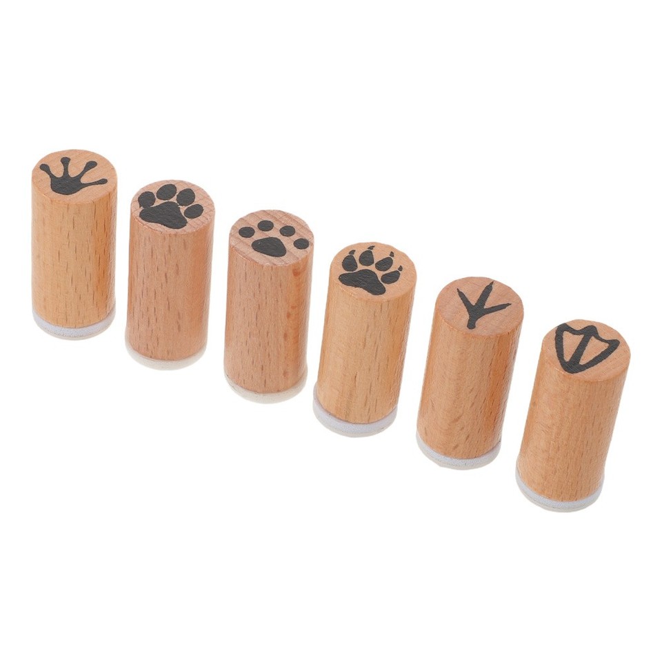6 Pcs Animal Print Rubber Stamps Decorative Stamper Small Footprint ...
