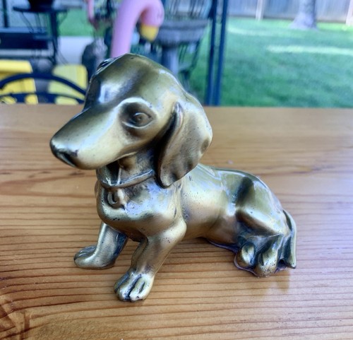 Vintage Brass Dachshund Weiner Dog Sculpture Paperweight | eBay