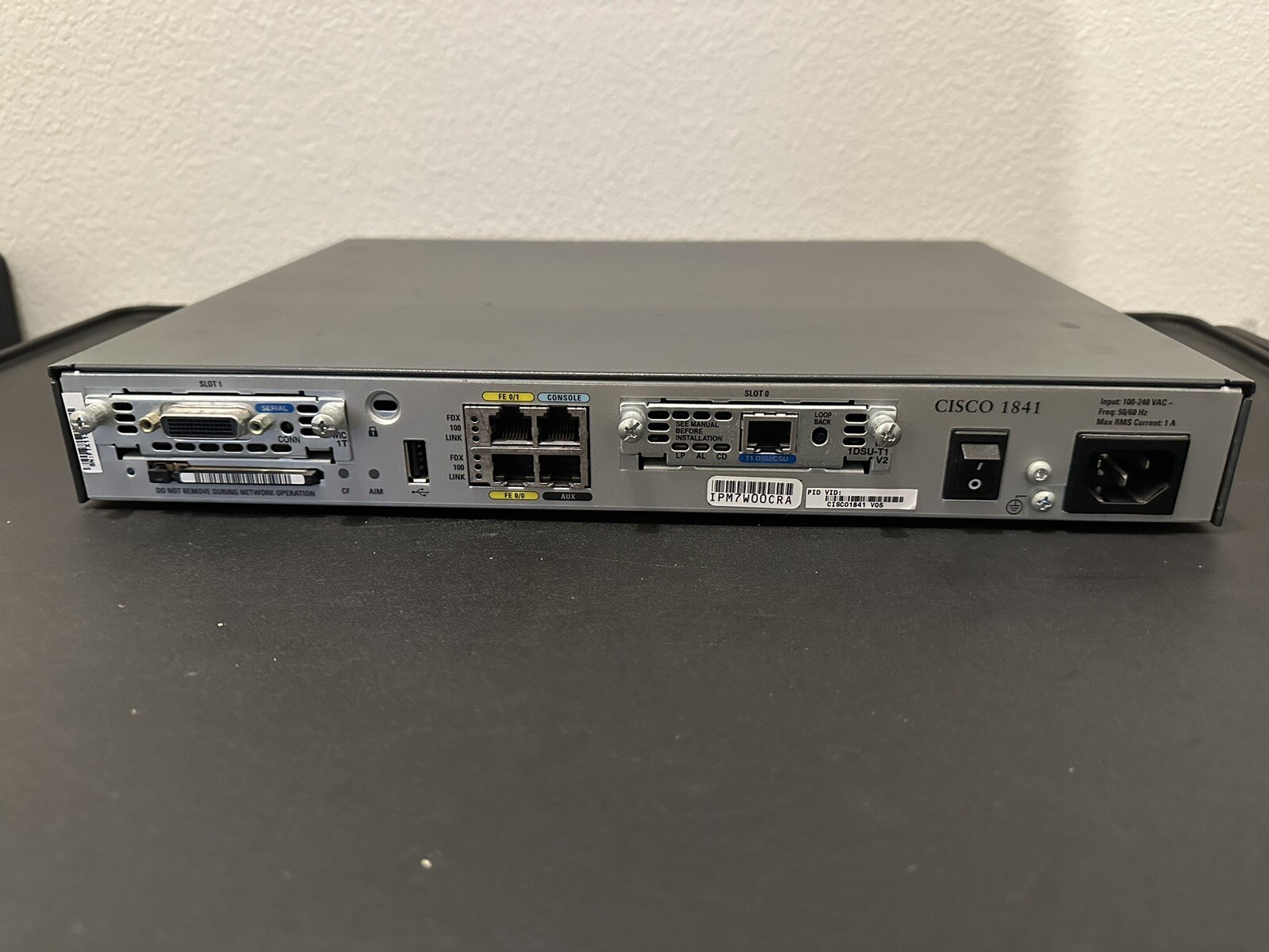 Cisco 1841/K9 V05 Router ADVENTERPRISE IOS 15.1 w/128MB Flash + 2 WIC ...