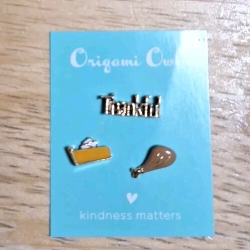 Origami Owl Thanksgiving Charms - Thankful, Pie, & Turkey Leg | eBay