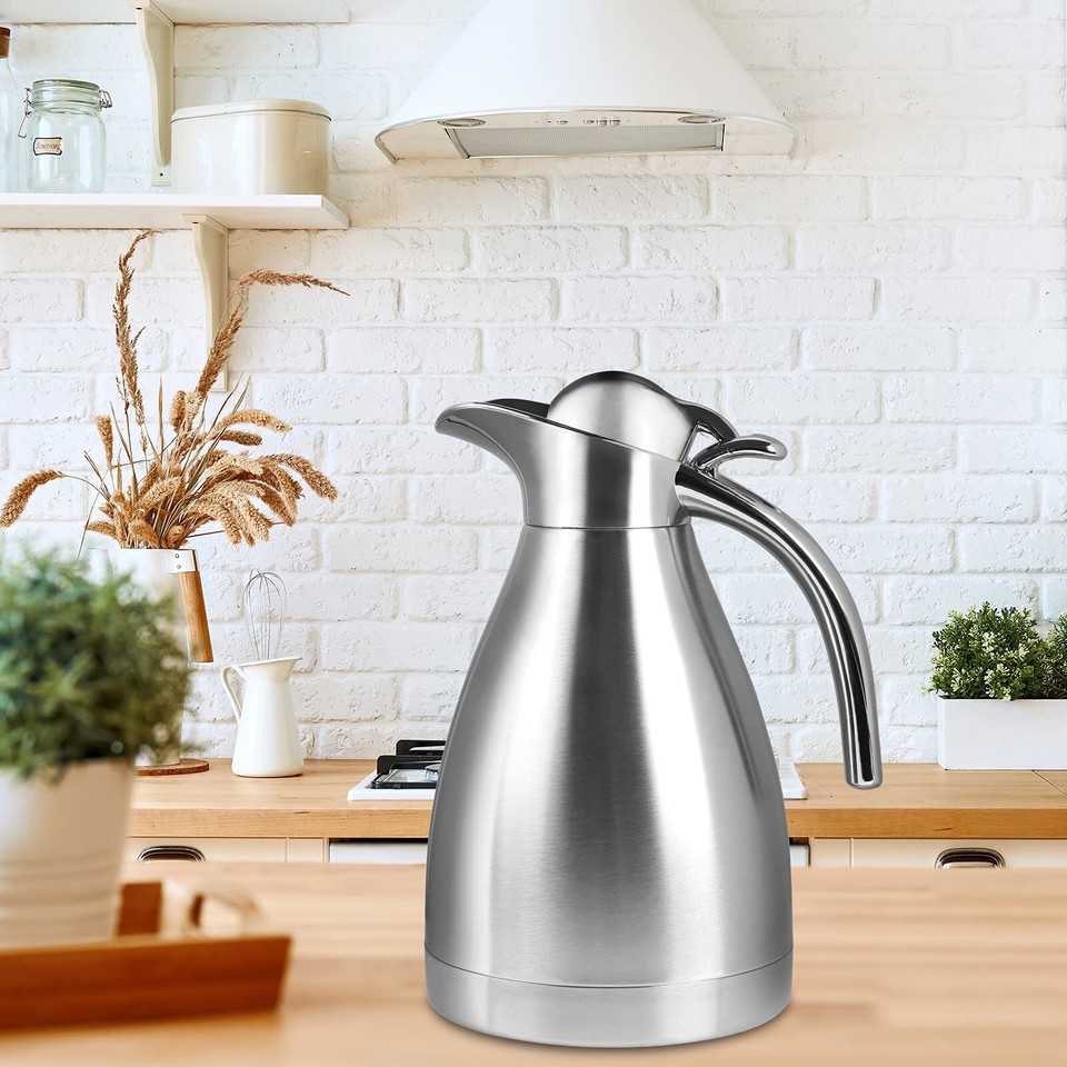 Stainless Steel Vacuum Insulated Thermal Coffee Carafe Water Pitcher ...