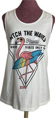 Addicted Soul Women's Tank Top Catch The Waves Size L | eBay