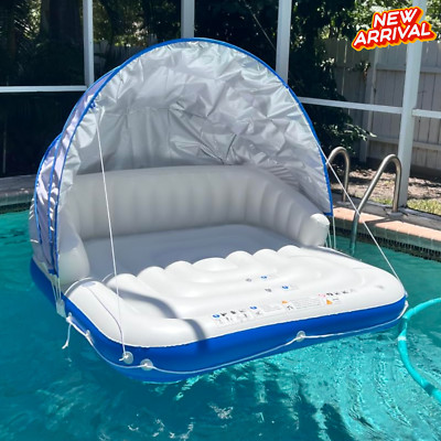 Large Inflatable Floating Party Island Sun Shade Canopy Adult Lake Raft ...