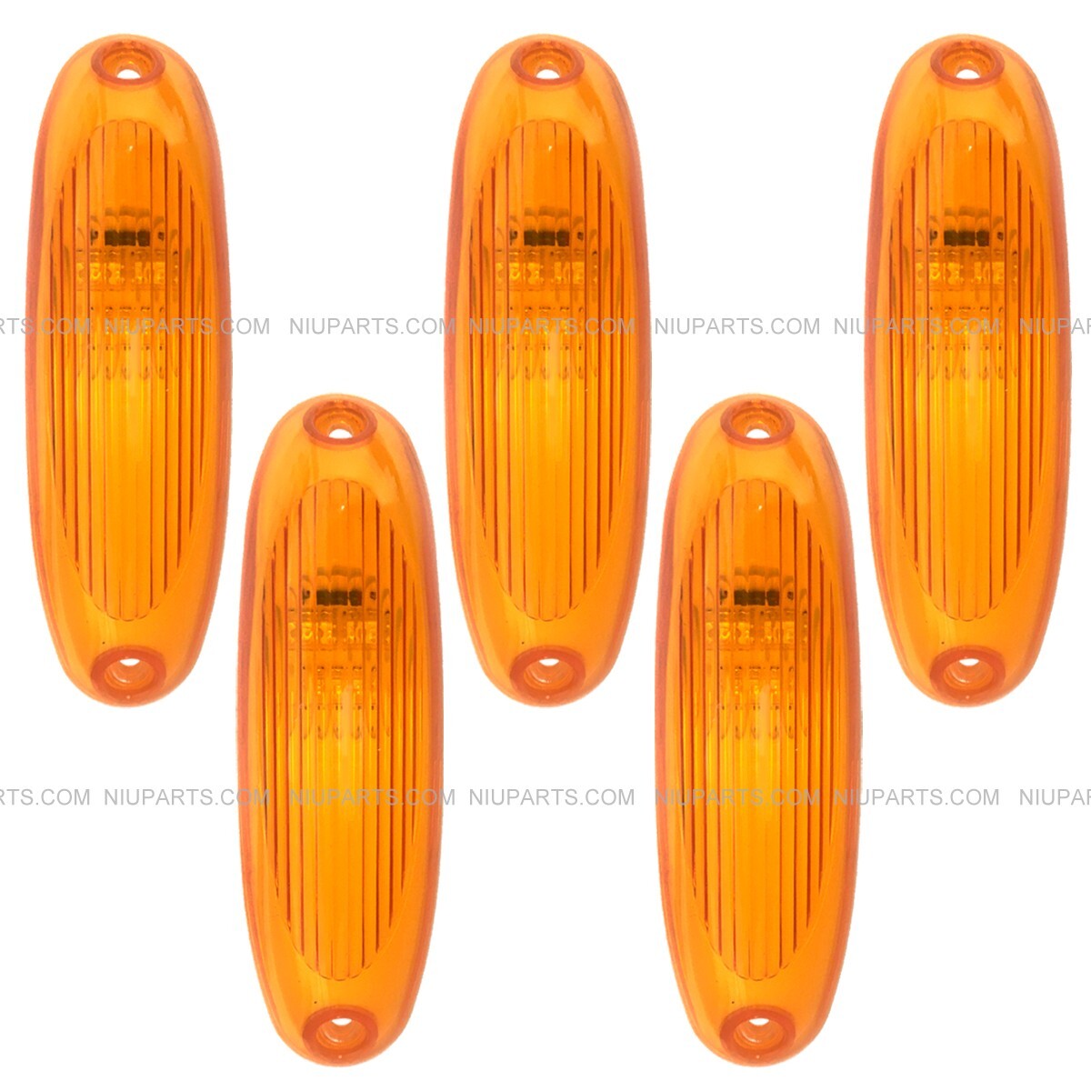 5 Pcs - 5 3/4" Oval 3 Diodes Amber/Amber LED Cab Light Fit Freightliner ...