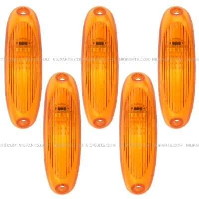 5 Pcs - 5 3/4" Oval 3 Diodes Amber/Amber LED Cab Light Fit Freightliner ...