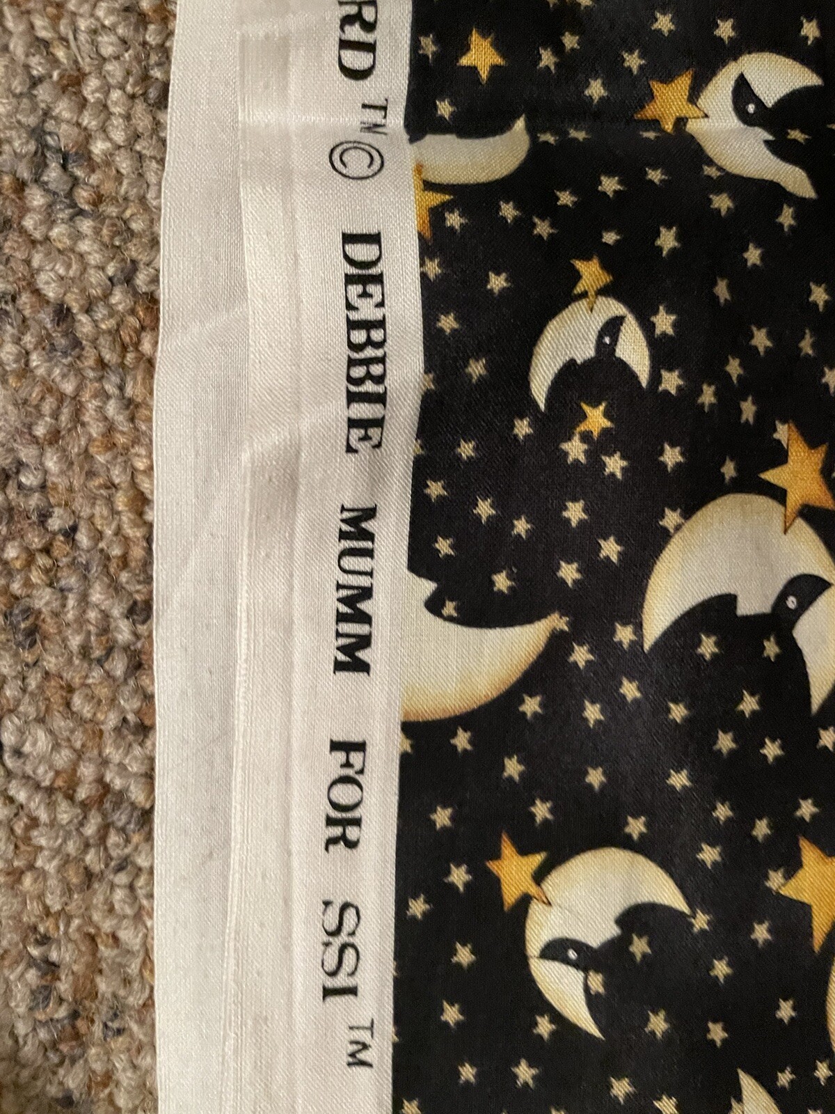 Bandit moons Halloween Debbie Mumm Fabric 2 Yard 10” & 2 yard 7” x 27 ...