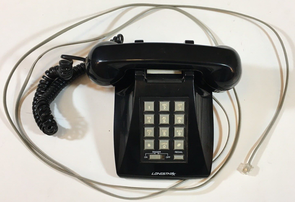 Vintage Lonestar Black Push-Button Telephone w/89" Cord | eBay