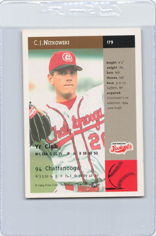 1994/95 Fleer Excel #179 C.J. Nitkowski Lookouts Signed Auto *J107 | eBay
