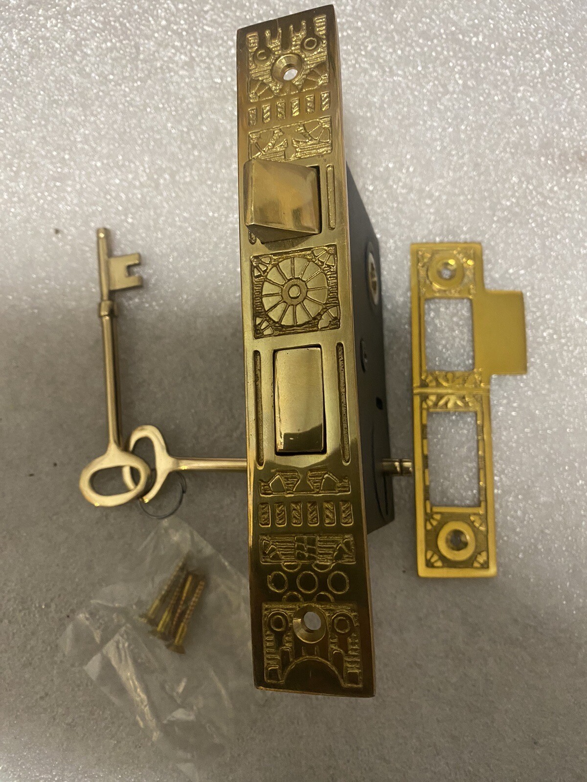 Antique Reproduction Reading Windsor Polished Brass Bit Key Mortise ...