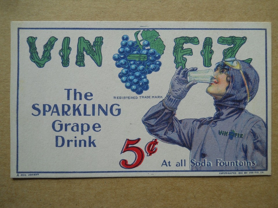 1911 VIN FIZ FOB + VIN FIZ SALESMAN HANDOUT + VIN FIZ POSTCARD + 1911 ...