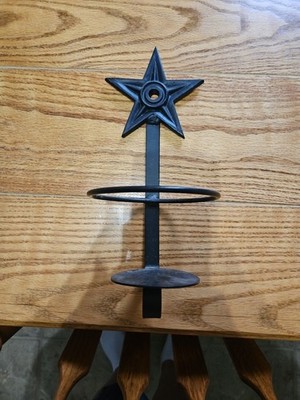 CAST METAL HANGING STAR PILLAR CANDLE HOLDER Primitive Americana- Bin 1 ...