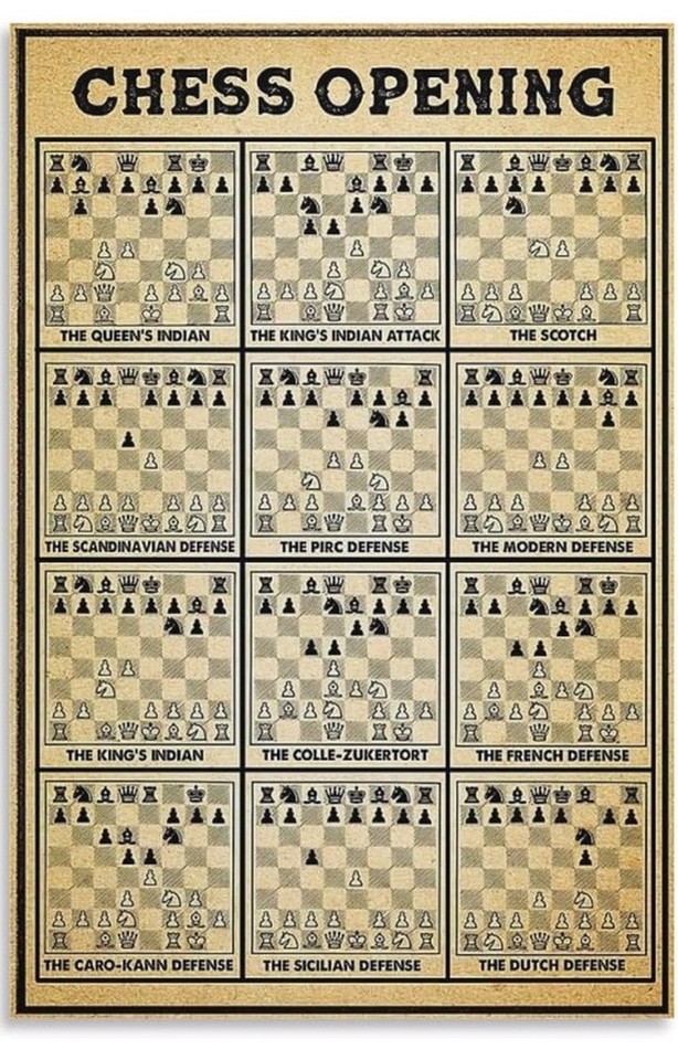Chess Opening Move 12x18 Inch Canvas Poster / New ♟️ | eBay