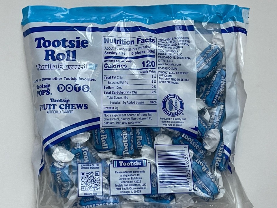 Tootsie Roll Vanilla Flavored Midgees Chewy Rolls Candy Candies 12oz ...