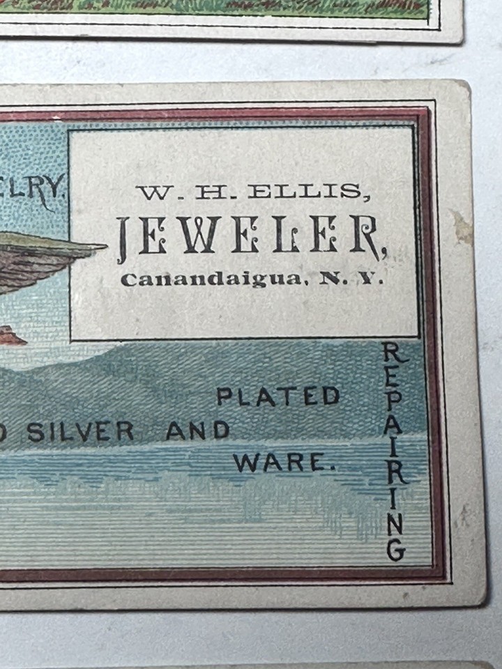 3 VICTORIAN JEWELERS TRADE CARDS BOSS POCKET WATCH CASE CANANDAIGUA NY ...