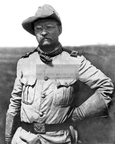PRESIDENT THEODORE "TEDDY" ROOSEVELT ROUGH RIDER IN UNIFORM 8X10 PHOTO ...