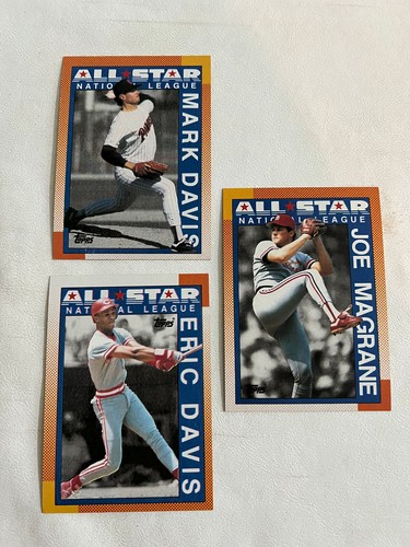 (3) 1990 TOPPS N.L. ALL STAR-ERIC DAVIS# 402-JOE MAGRANE #406-MARK ...