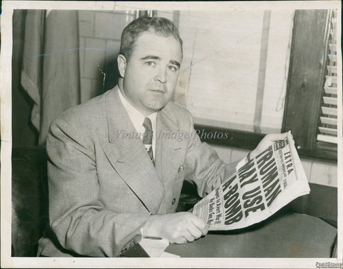 1950 Photo Col Charles Sweeney Reads A-Bomb Headlines With Concern ...