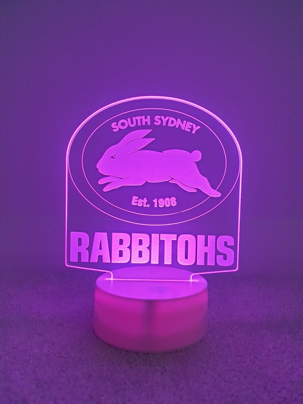 South Sydney Rabbitohs 3D LED Illusion Acrylic Lamp | eBay