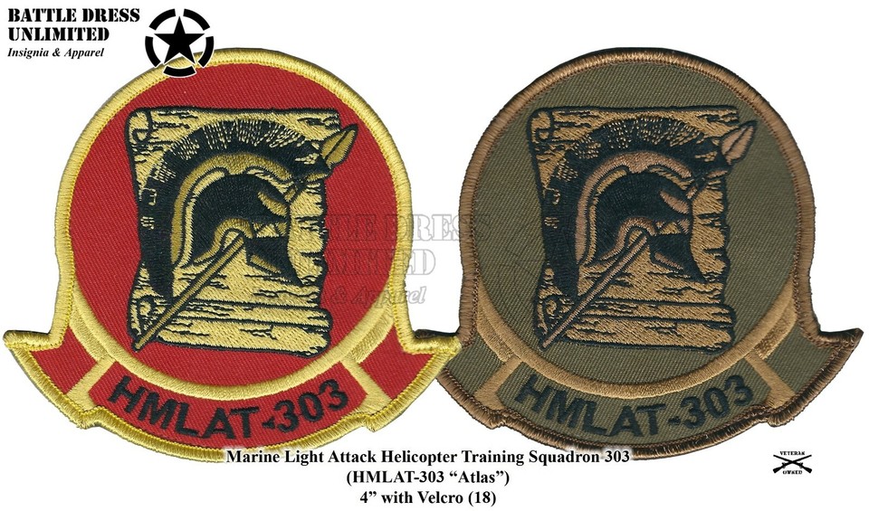 Light Attack Helicopter Training Squadron 303 Patch-HMLAT-303 Atlas ...