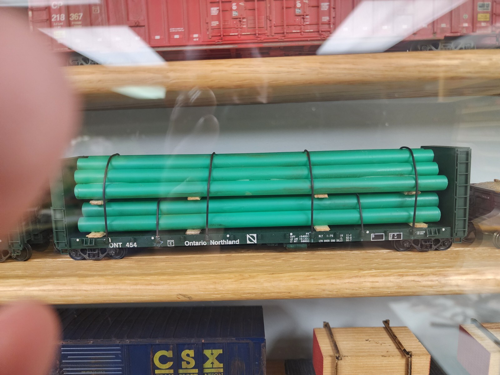 Ontario Northland HO Flat car custom pipe load | eBay