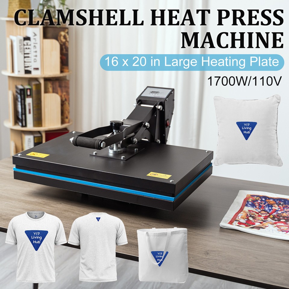 16" x 20" Clamshell Heat Press Machine DIY T-shirt Sublimation Digital ...