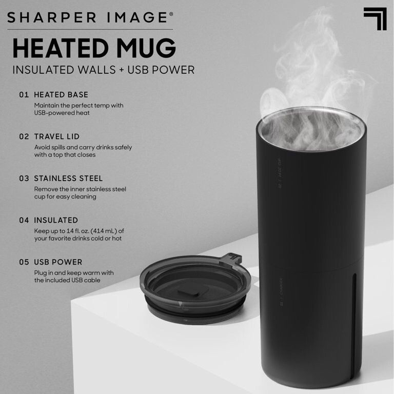 New In Box Sharper Image USB Powered Heated Mug, Double Insulated ...