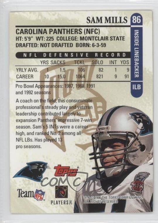 1996 Topps Gilt Edge Sam Mills #86 | eBay