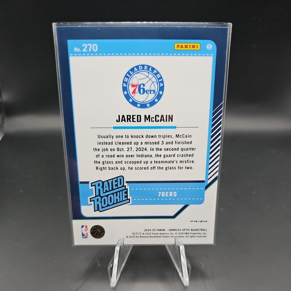 2024-25 Donruss Optic Jared McCain Purple Holo Rated Rookie #270 SP 76ers | eBay