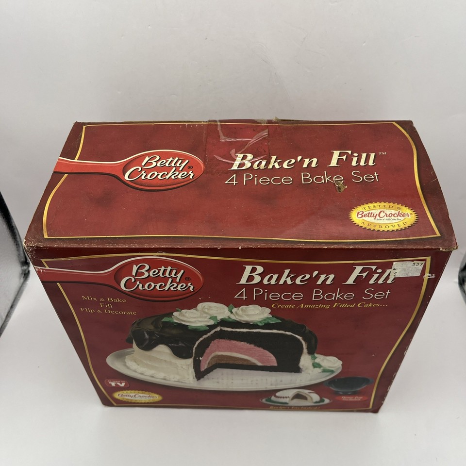 Betty Crocker 4 Piece Bake 'n Fill Set Complete Cake Making Set New ...