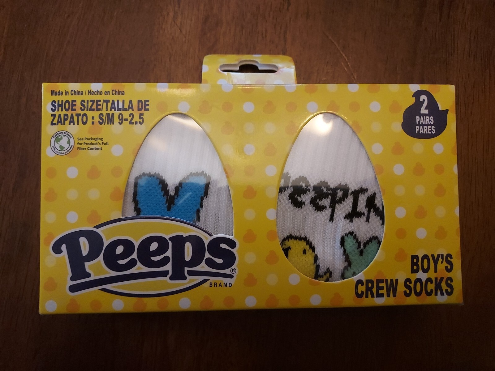 Peeps 2 Pairs Novelty Boy's Crew Socks Size S/M 9-2.5 | eBay