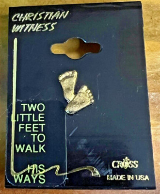 Christian Witness Little Feet to Walk In His Way Lapel Hat Jacket Pin ...