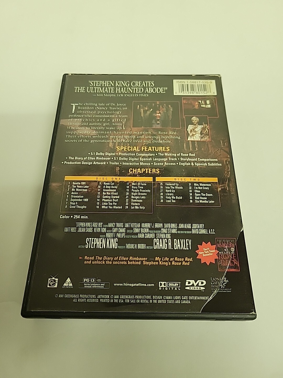 Rose Red DVDs Both Tested Stephen King Horror Kimberly J Brown ...